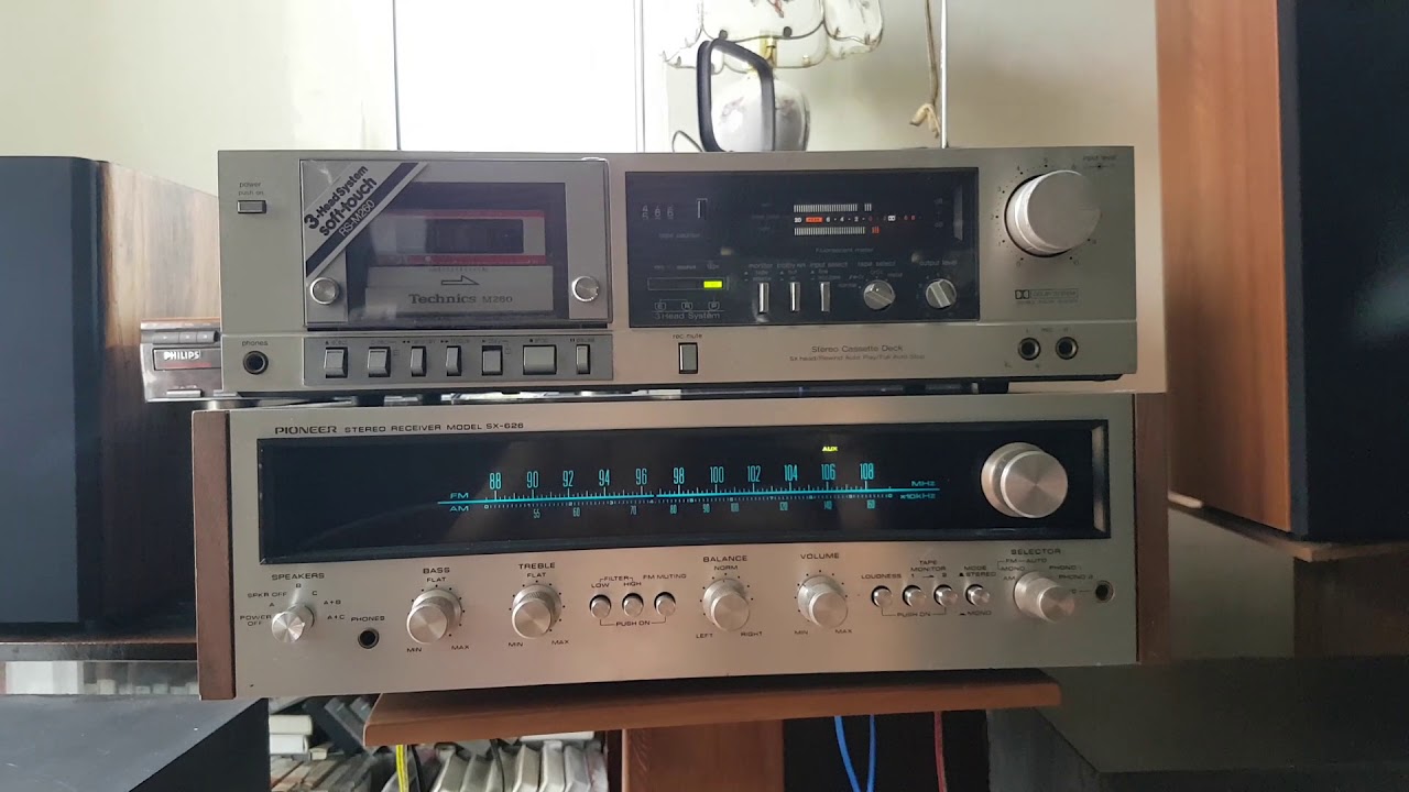 Technics M260 3 head system + Pioneer SX - 626 Stereo Receiver + AKAI SW - T11 - YouTube