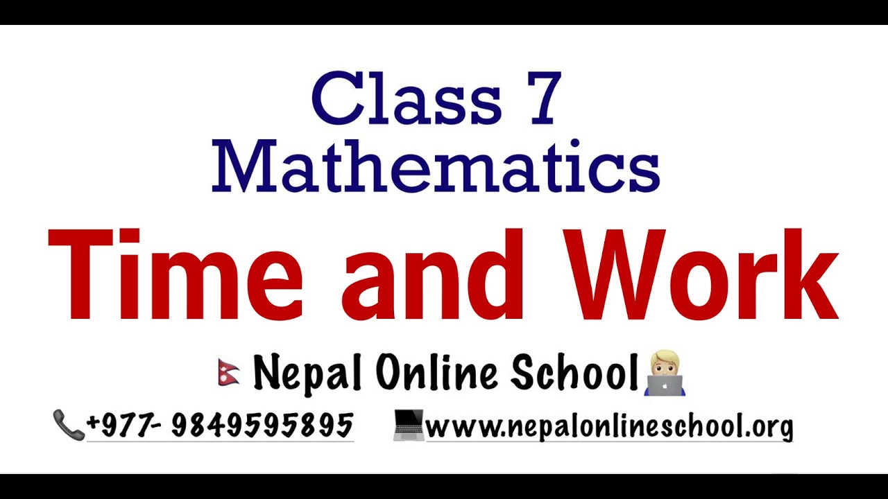 Time and Work(Introduction) in NEPALI | Class 7 Math in NEPALI | Ratio ...