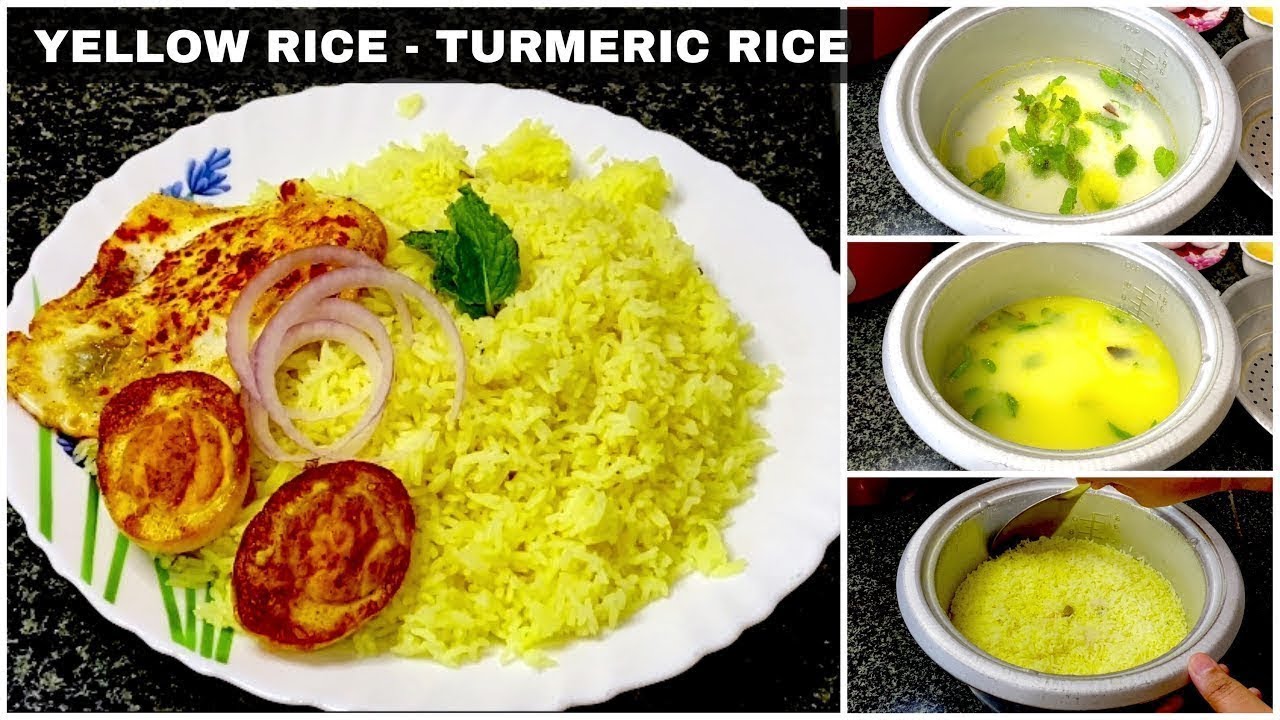 Turmeric Rice in Rice Cooker | Easy Rice Recipe - YouTube