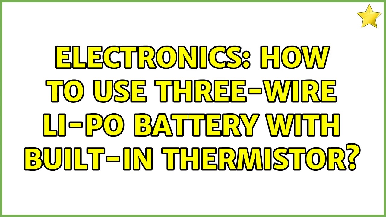 Electronics: How to use three-wire Li-Po battery with built-in ...