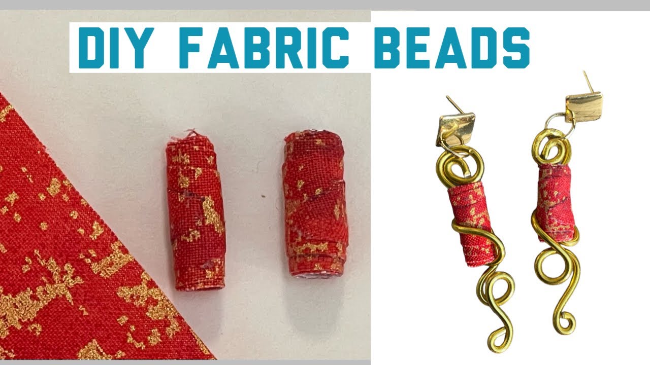 How to make fabric bead earrings - YouTube