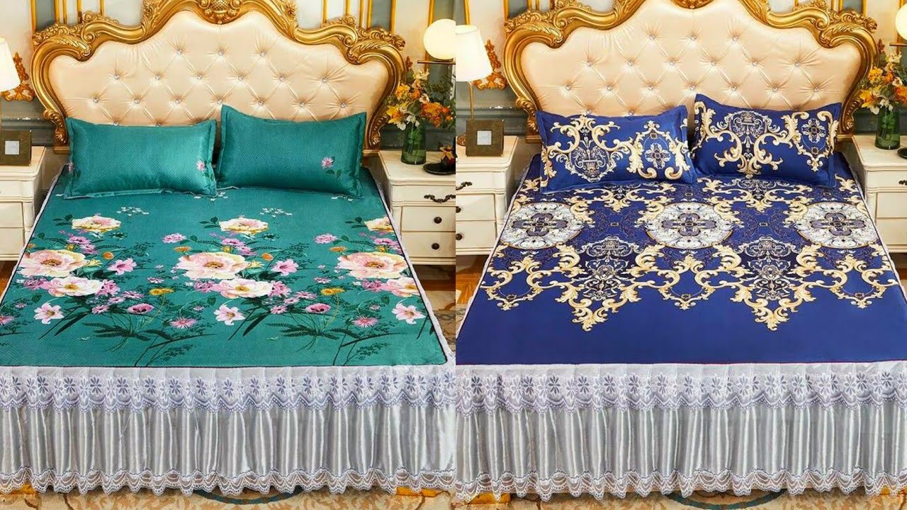 Luxury Stylish Frilly Printed Bed Sheets With Amazing Laces - YouTube