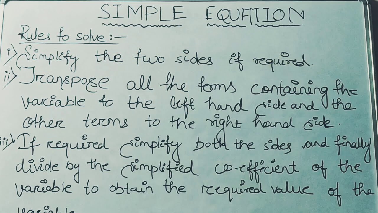Simple Equation - Basic concept - Conceptualize Study - YouTube