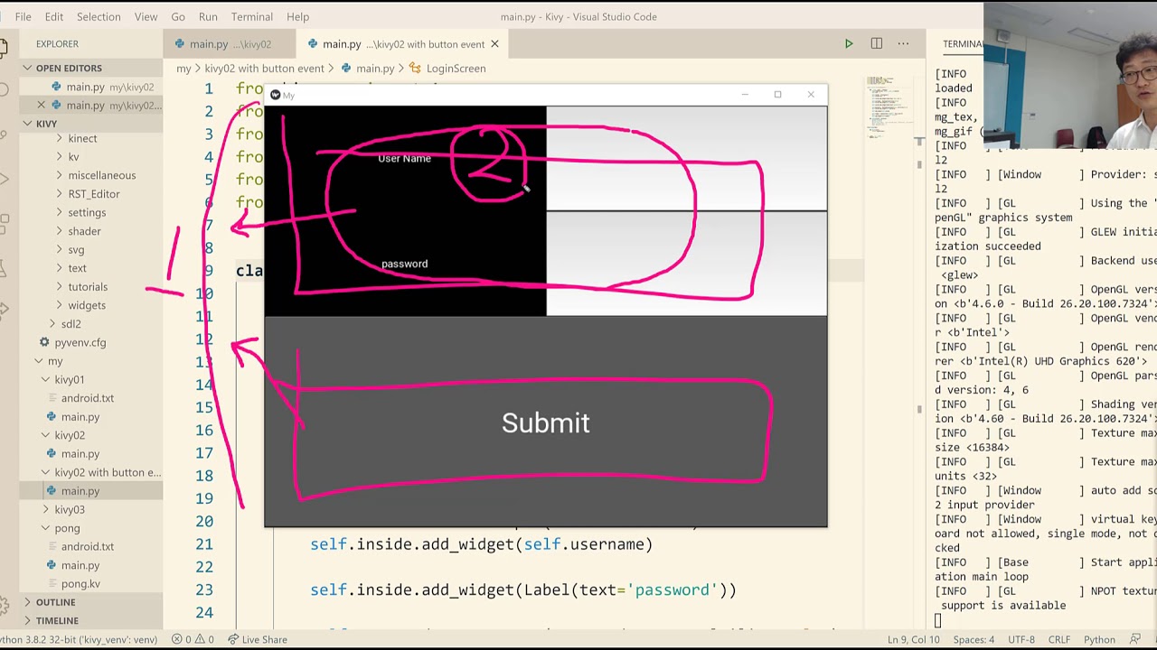 Python(파이썬)+Kivy-04-CallBack 함수, GridLayout 조금 더 깊이 공부 - YouTube