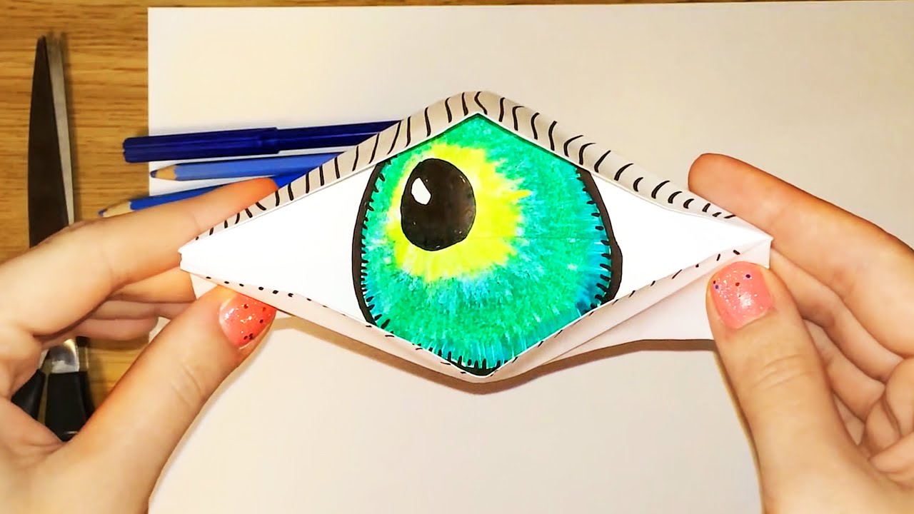 How to make paper blinking eye ♥ Origami blinking eye - YouTube