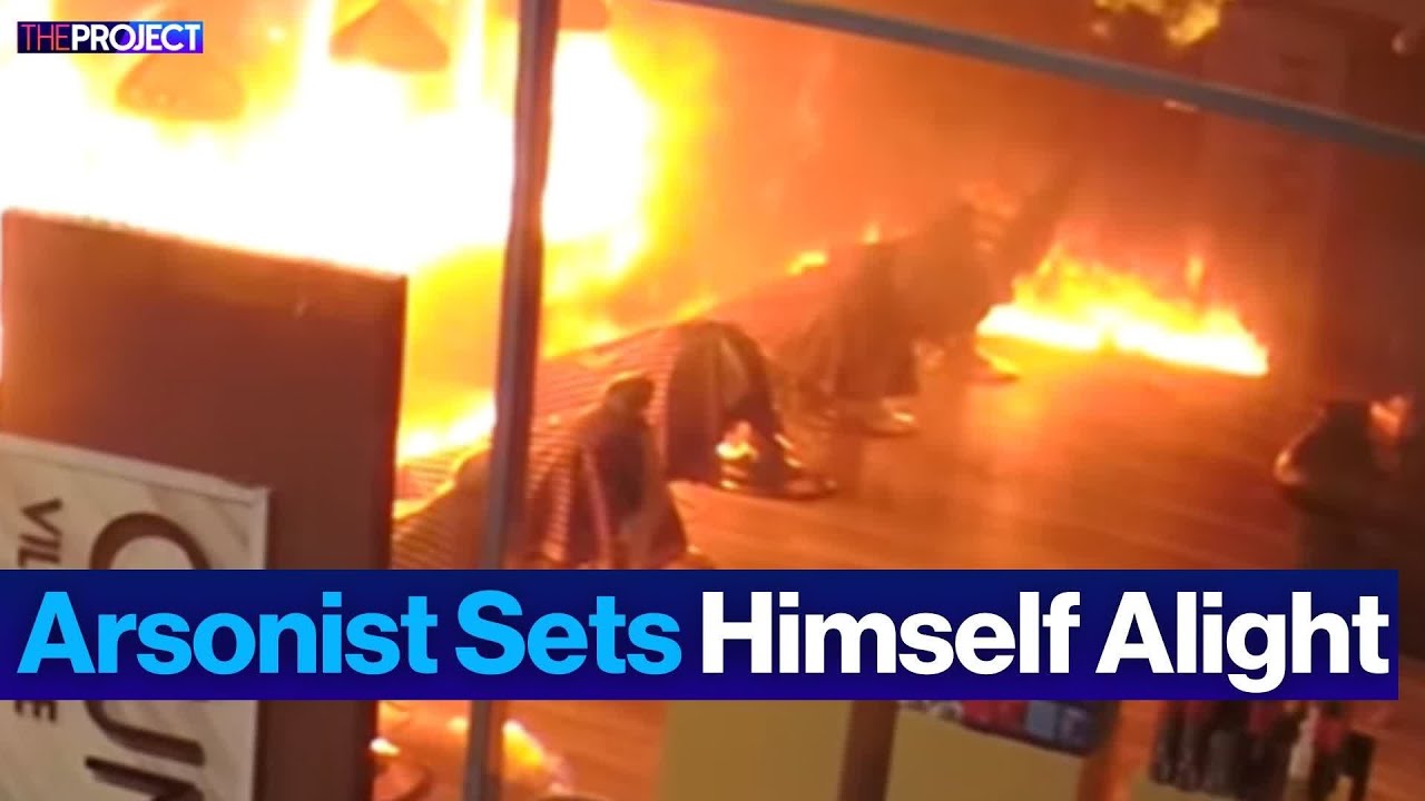 Moment Arsonist Sets Himself Alight Caught On Camera - YouTube