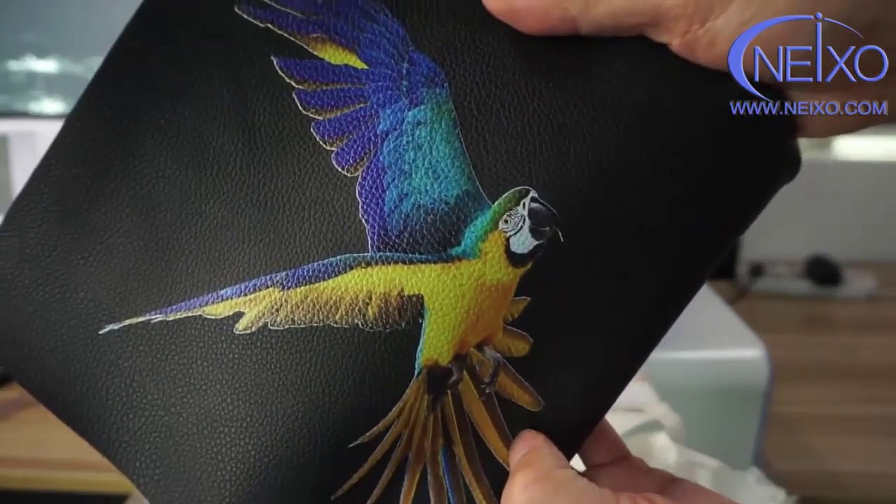 UV printer A3 size for real leather printing machine - YouTube