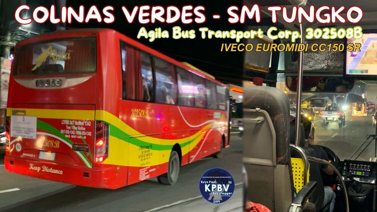ONBOARD!! Bus Ride Agila Bus Transport Corp. 302508B (Iveco Euromidi SR ...