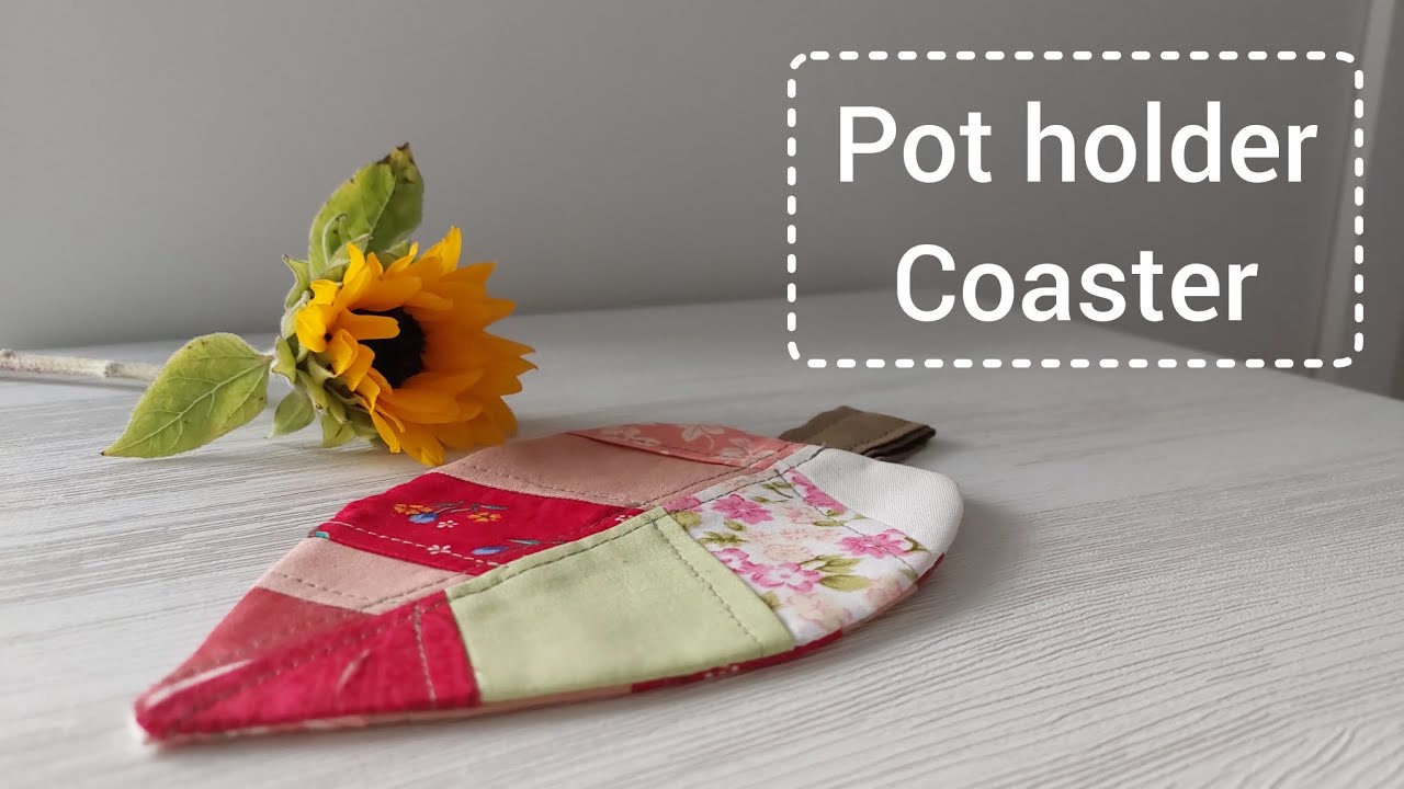 Pot holder/coster;quick & easy pot holder;how to make a beautiful fabric leaf - YouTube