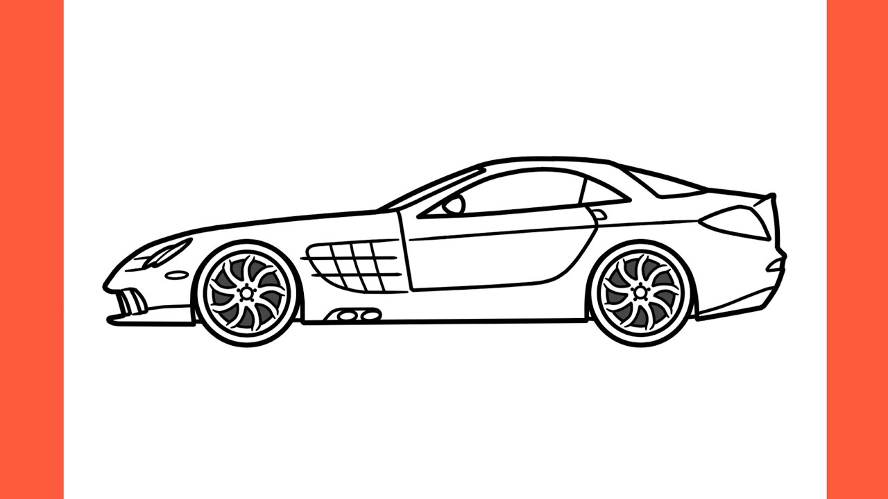 How to draw a MERCEDES SLR MCLAREN easy / drawing Mercedes-Benz slr 722 ...