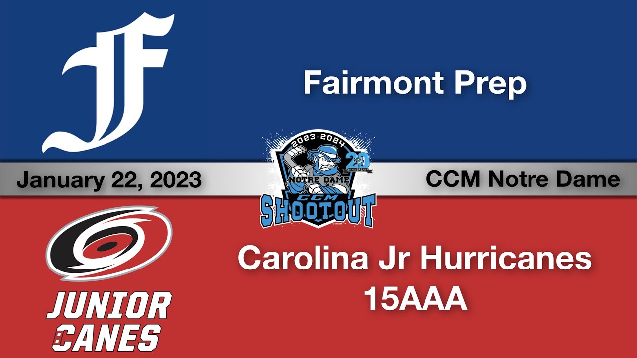 Fairmont Prep Hockey vs Carolina Jr Hurricanes 15AAA - January 22, 2023 ...