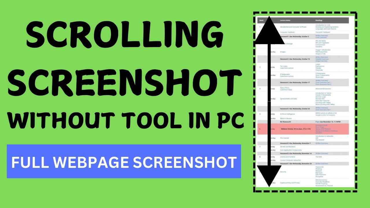 How to take Long Page Scrolling Screenshot without any Tool in PC - YouTube
