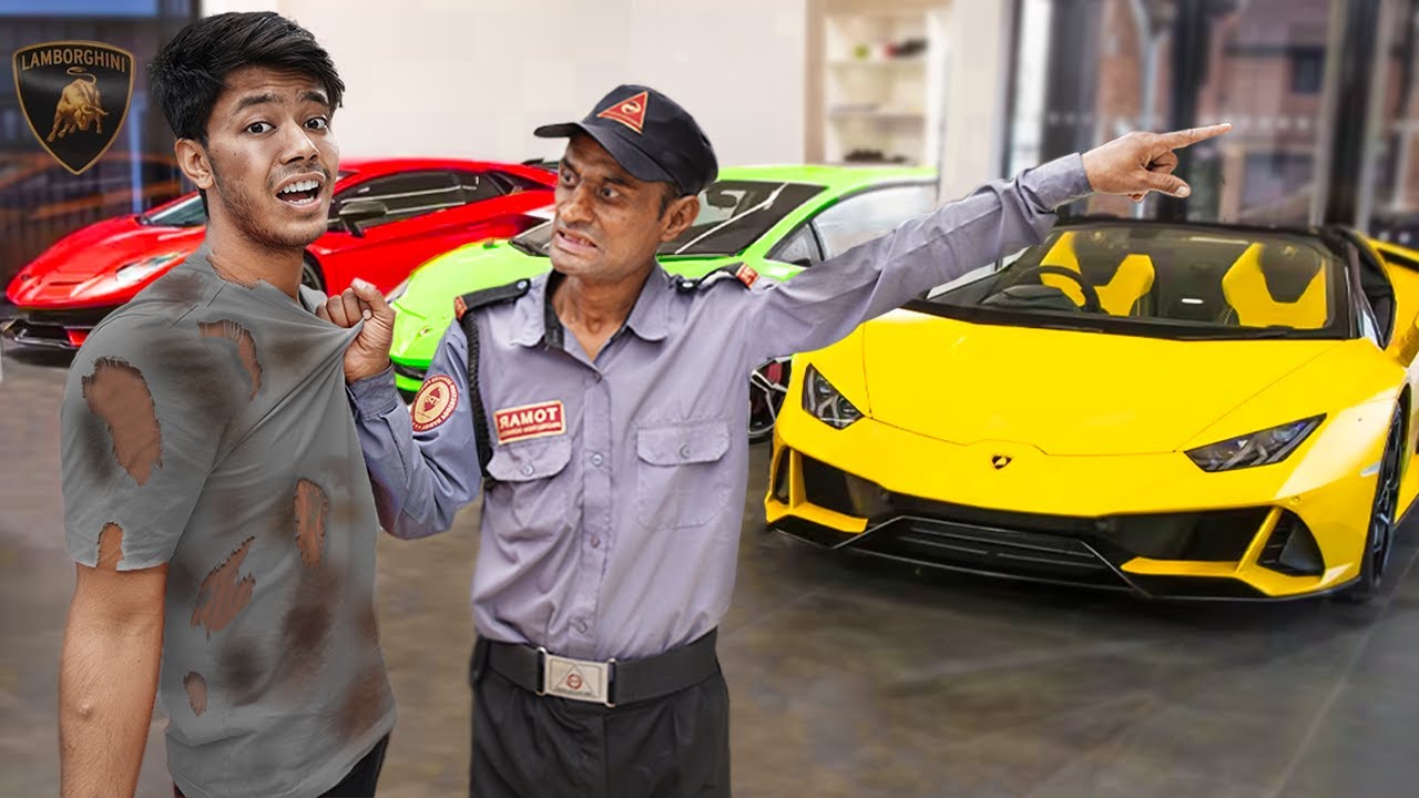 Going to Lamborghini Store in Beggar Dress! - YouTube