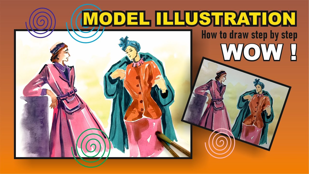 Model Illustration. Fashion Drawing, How to draw fashion drawing. - YouTube