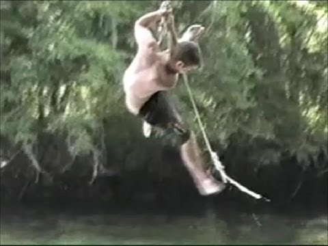 mans pants fall off on river rope swing. FUNNY!!! - YouTube