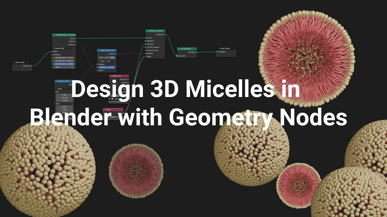 Design 3D Micelles in Blender with Geometry Nodes - YouTube