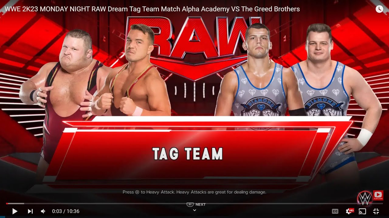 WWE 2K23 MONDAY NIGHT RAW Dream Tag Team Match Alpha Academy VS The ...