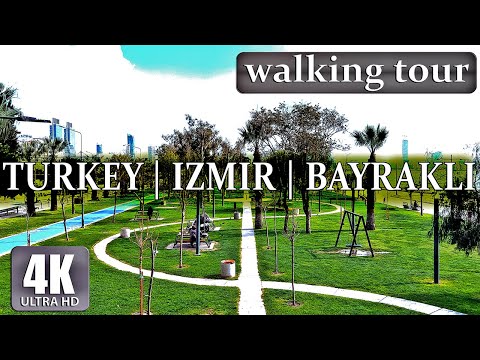 Walking tour of Bayrakli | 4K - HDR 60fps | Izmir 🇹🇷