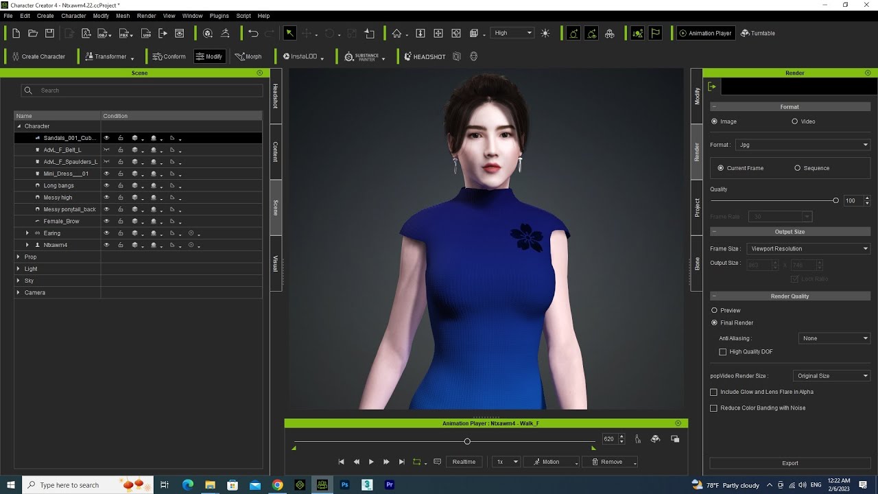 CC4 cloth and accessories for female avatar - YouTube