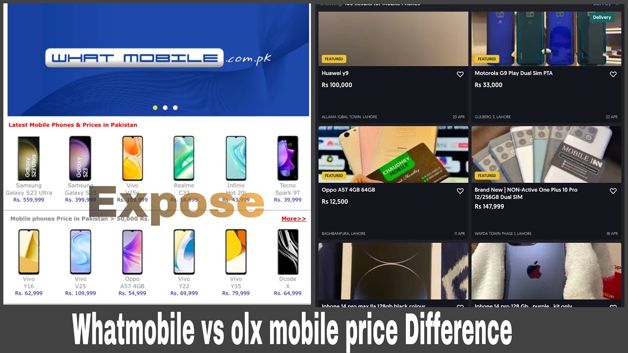 New mobile price vs olx mobile price Difference - YouTube