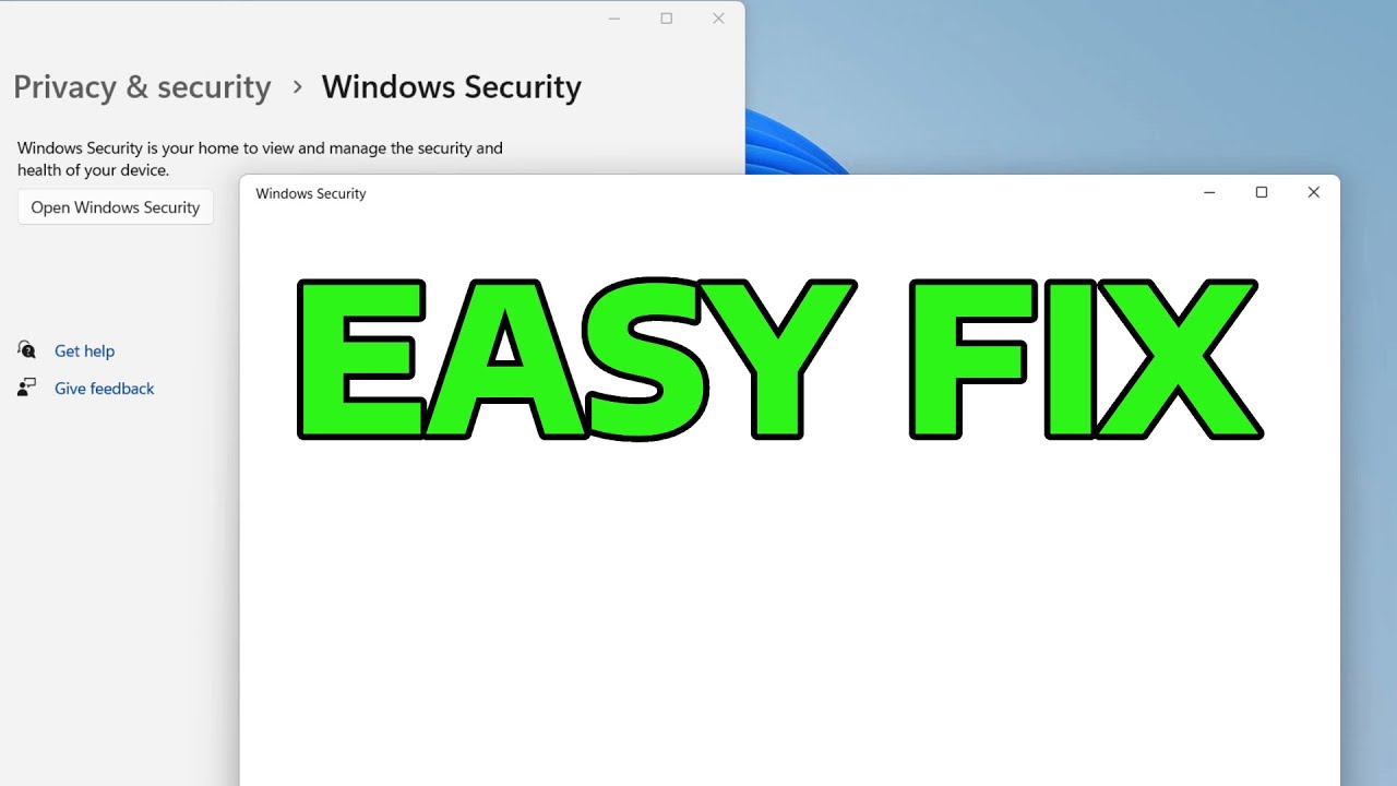 How To Fix Windows Security is Blank in Windows 11 - YouTube