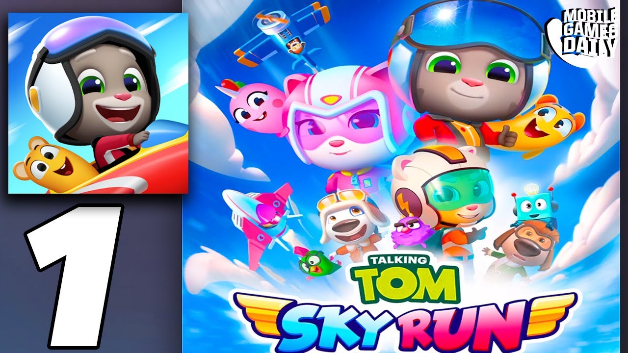 TALKING TOM SKY RUN Gameplay Walkthrough Part 1 - All Levels (iOS ...