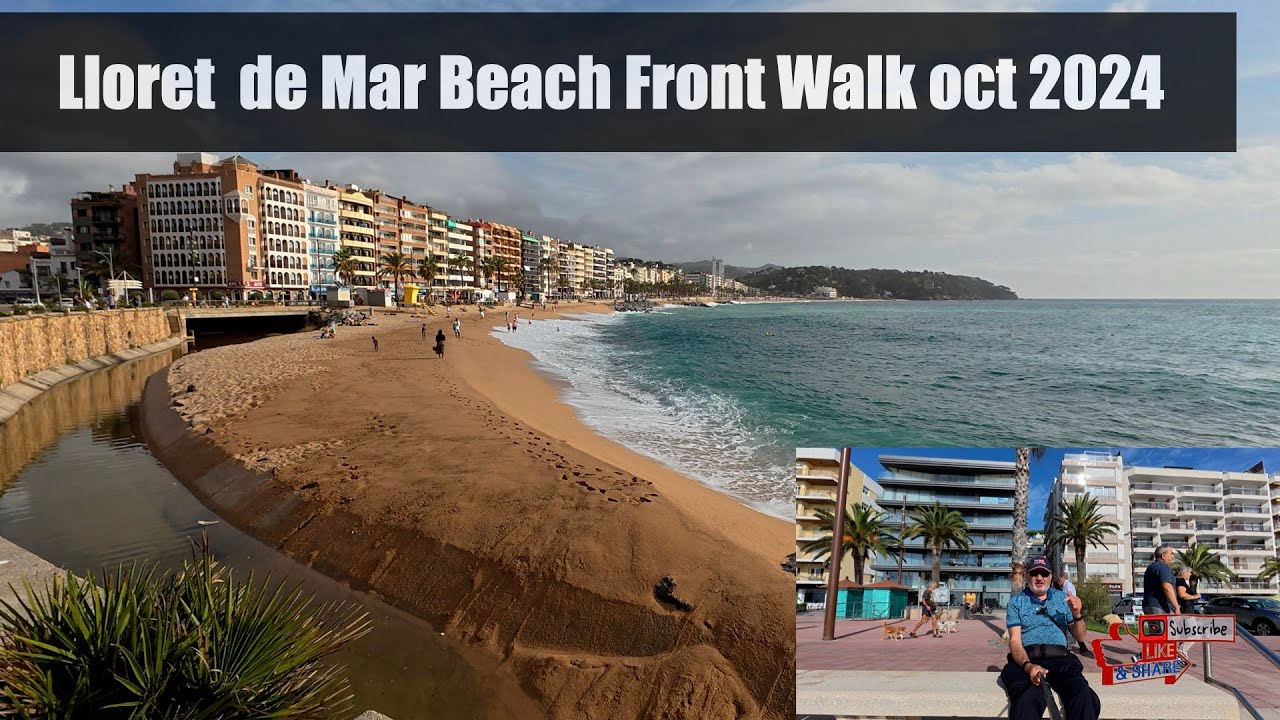 Lloret de Mar Beach Front Walk Oct 2024 - YouTube