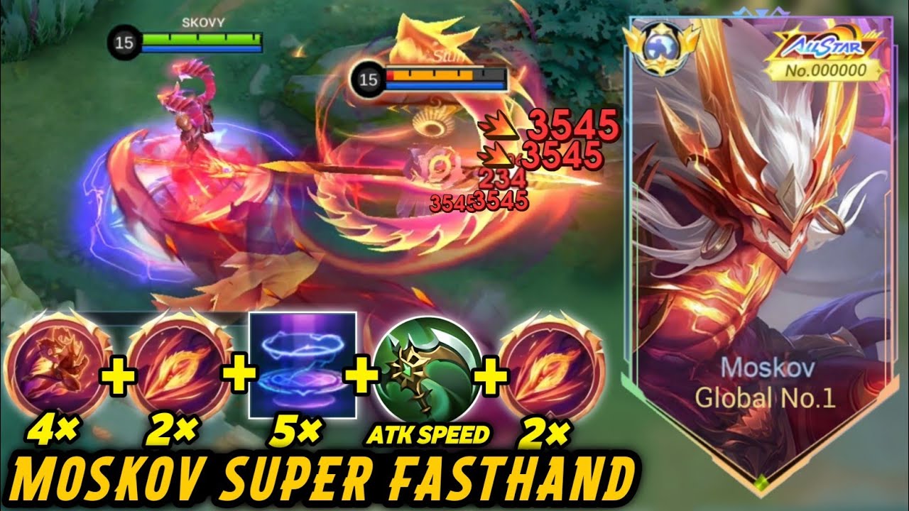 MOSKOV SUPER FASTHAND!! BEST COMBO SKILL+BUILD, MOSKOV BEST BUILD 2024 - MLBB - YouTube