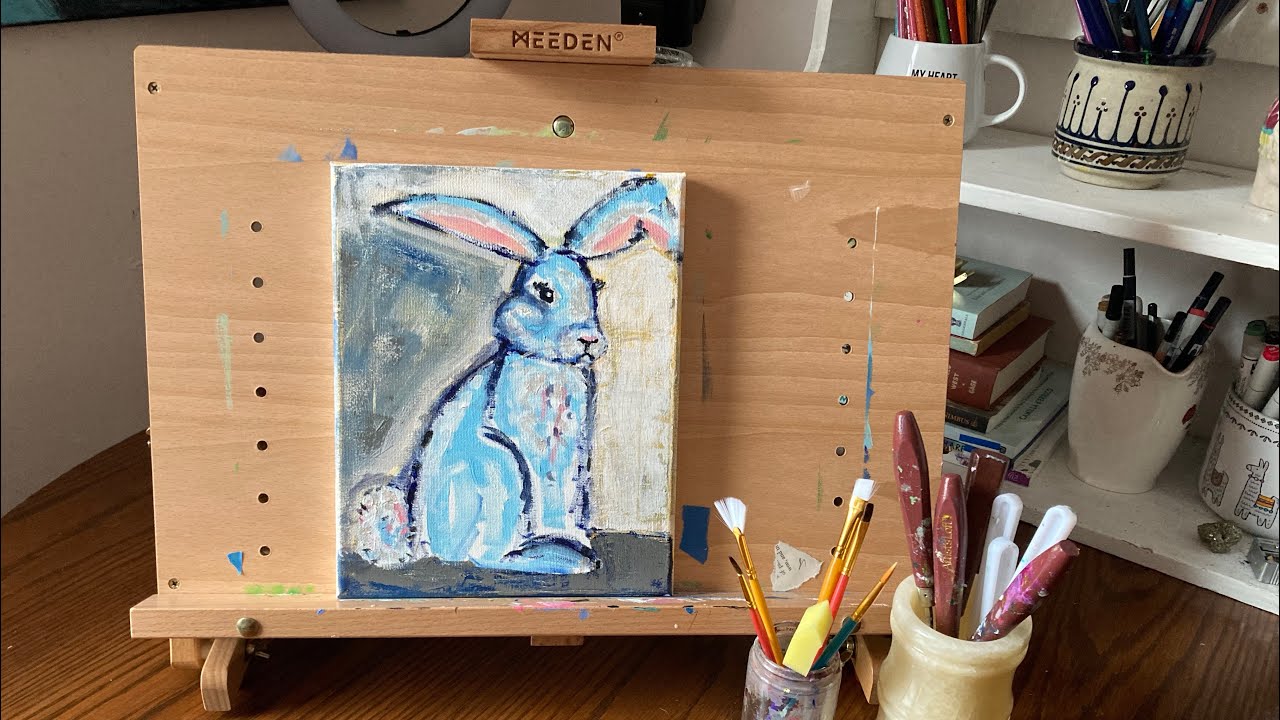 Rabbit Acrylic Painting Time Lapse - Brushes & Palette Knife - YouTube