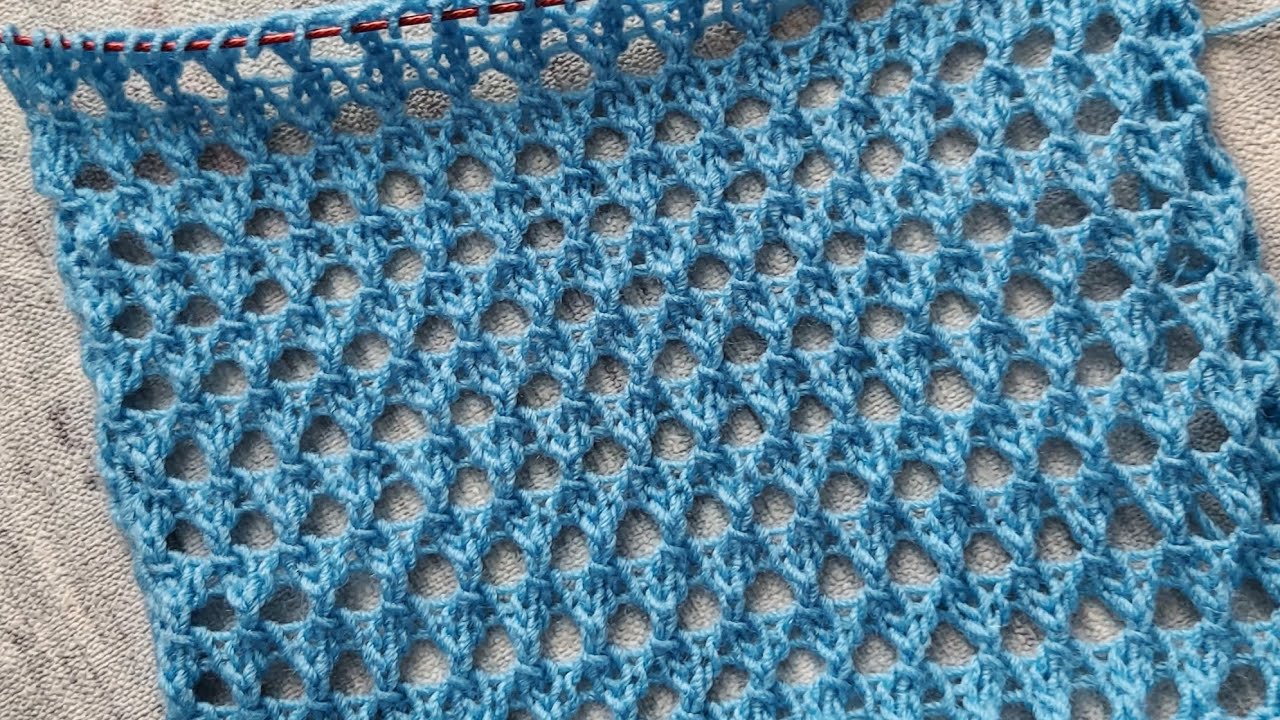 Easy Mesh Knitting Pattern | Lace Knitting - YouTube