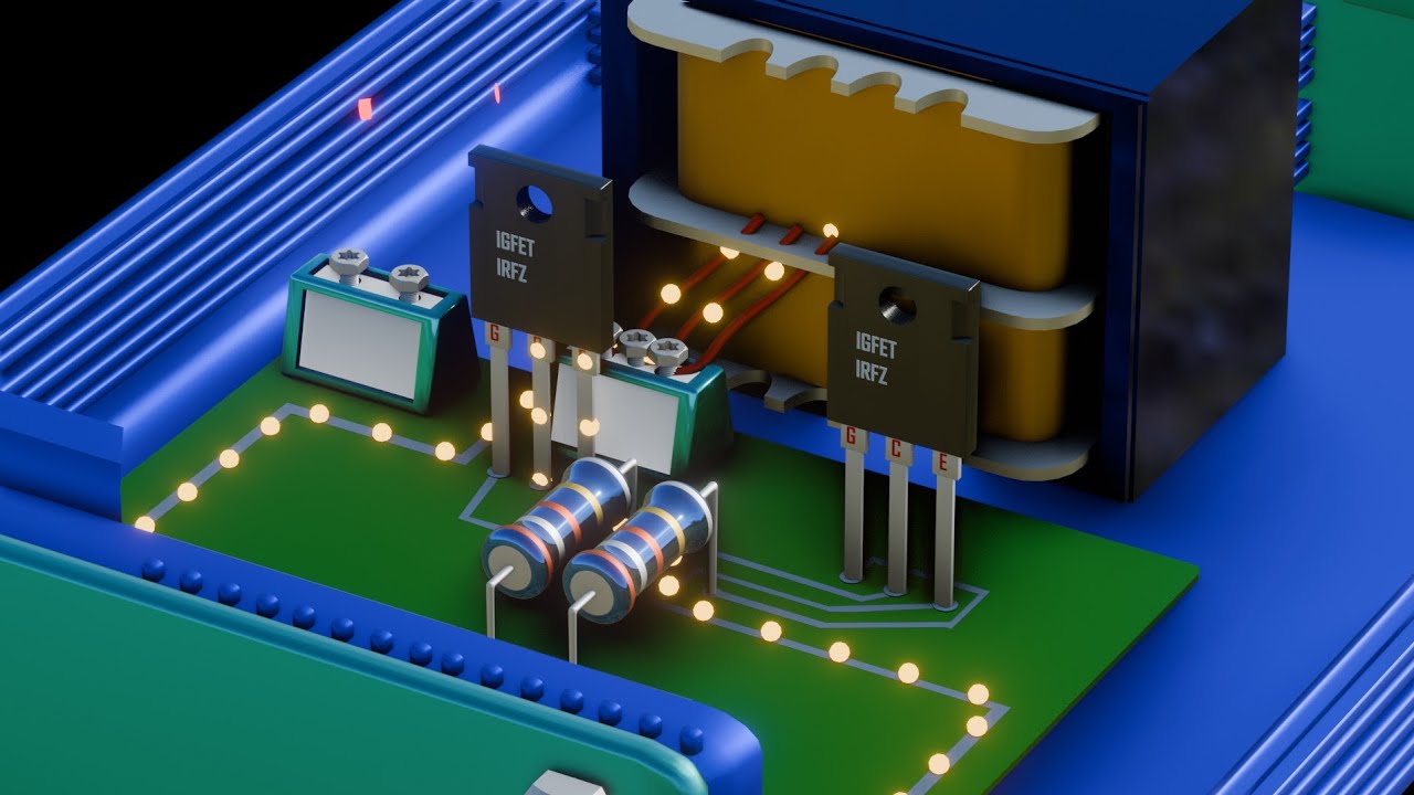 POWER INVERTER working explained in animation. PWM. CD4047. #proteus # ...
