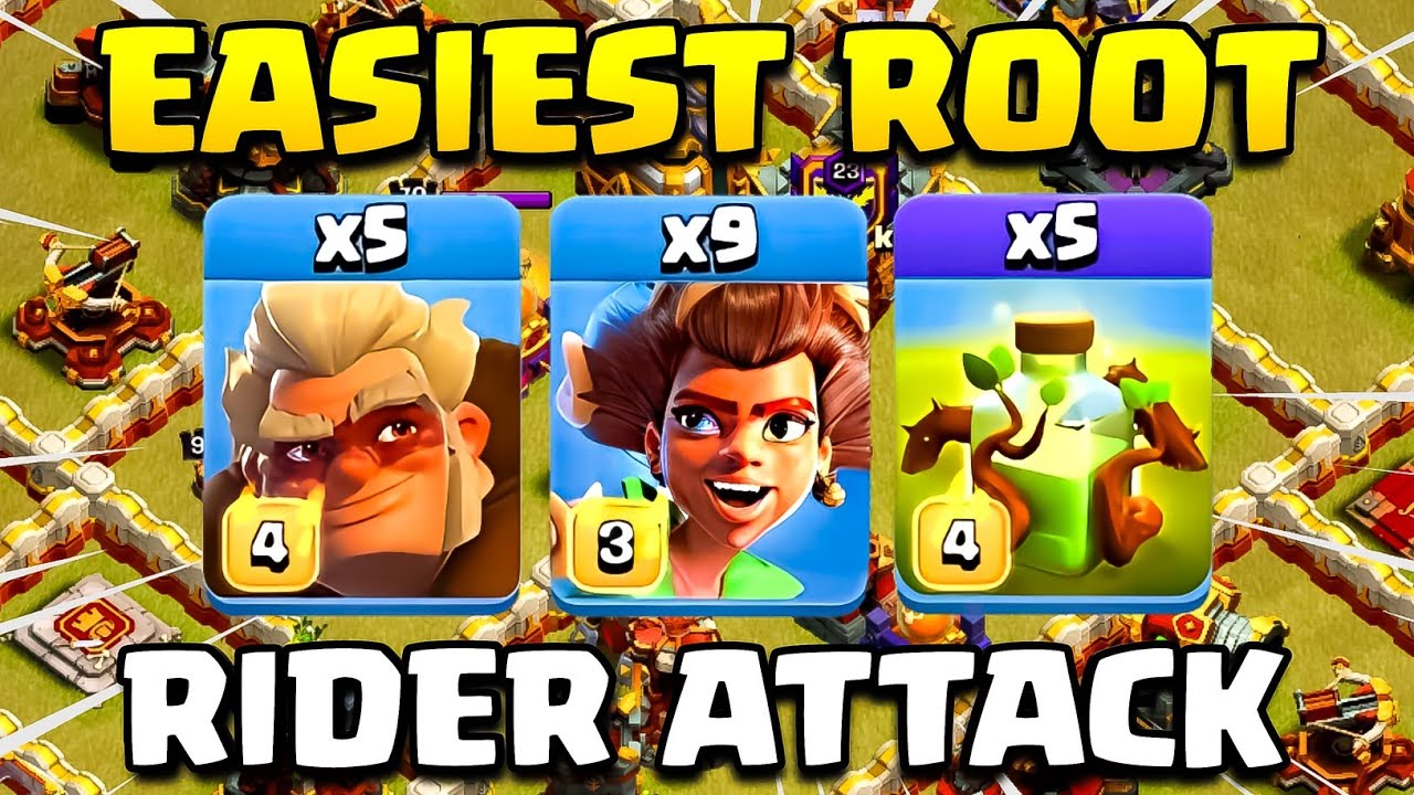 ROOT RIDER DRUID with 5 OVERGROWTH | Top Th16 Attack Strategy Coc - YouTube