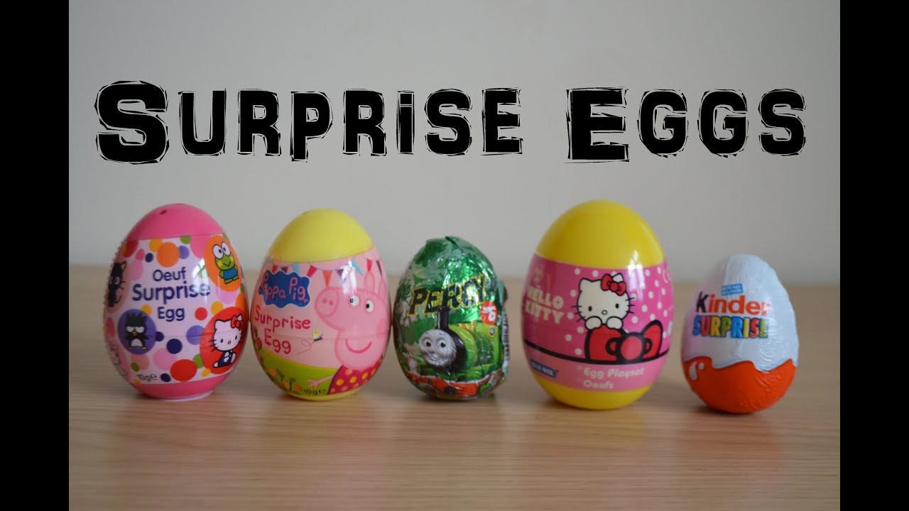 5 Surprise Eggs Sanrio Hello Kitty Peppa Pig Thomas And friends Kinder ...