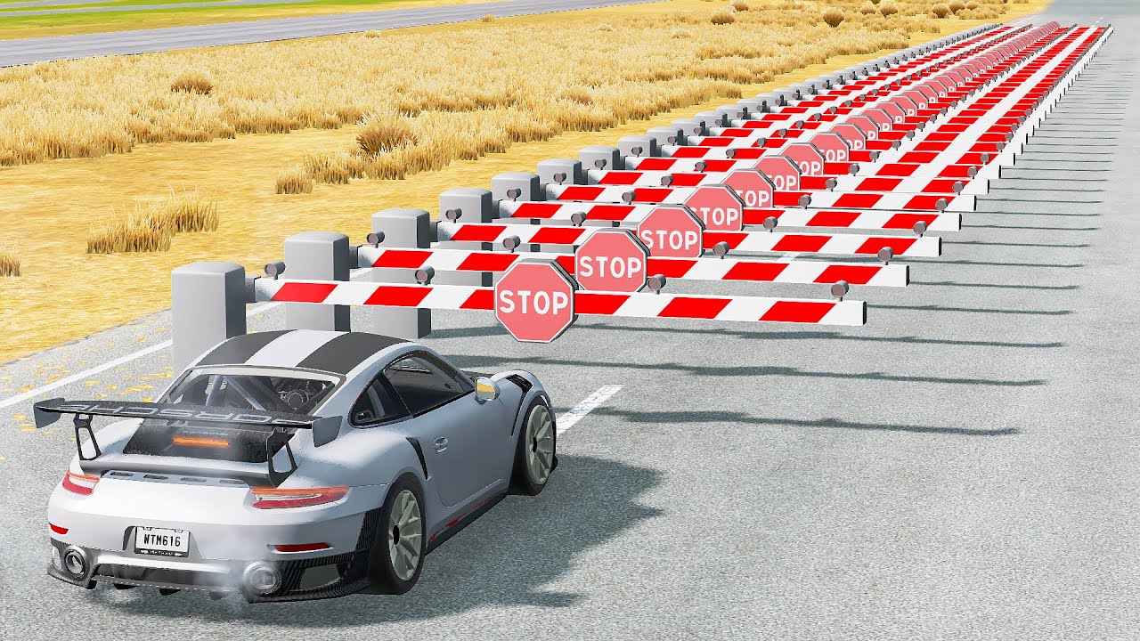 Cars vs Numerous Road Barriers #2 – BeamNG.Drive - YouTube