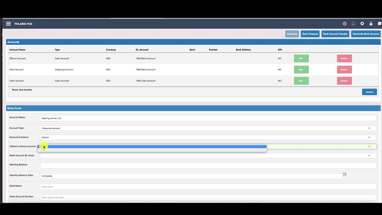 How to Add Bank Accounts and Petty Cash Account on Polaris POS - YouTube