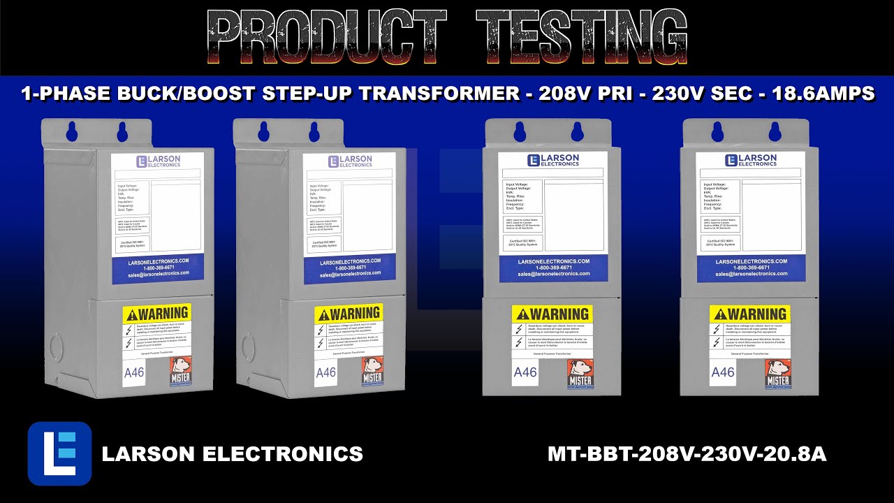 1-Phase Buck/Boost Step-Up Transformer - 208V Primary - 230V Secondary ...