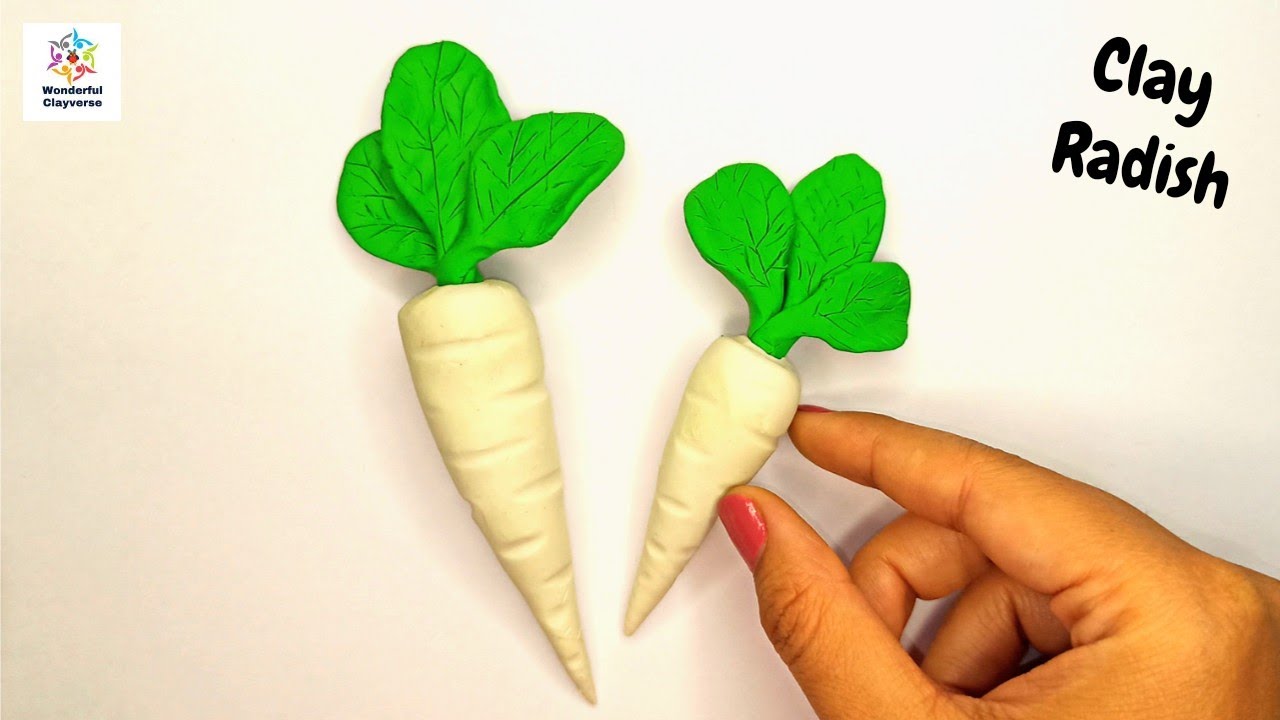How to make radish with clay🤩 | Polymer clay radish - YouTube