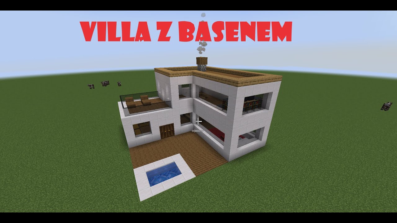 Minecraft Domy #17 Dwupietrowa Villa z Basenem - YouTube