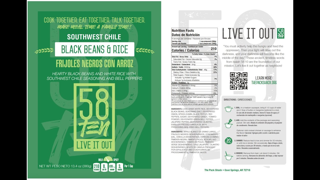 The Pack Shack training video - Southwest Chile Black Beans & Rice ...