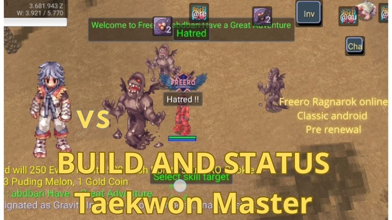 Ragnarok freero Pre Renewal, Tutorial kill monster, Taekwon Master vs ...