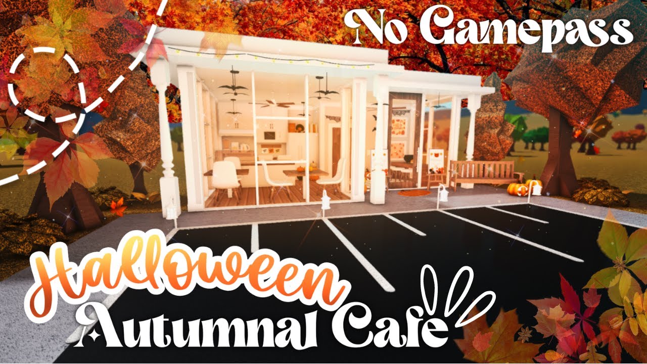 No Gamepass Halloween One Story Autumn Cafe🍂I Bloxburg Build and Tour ...