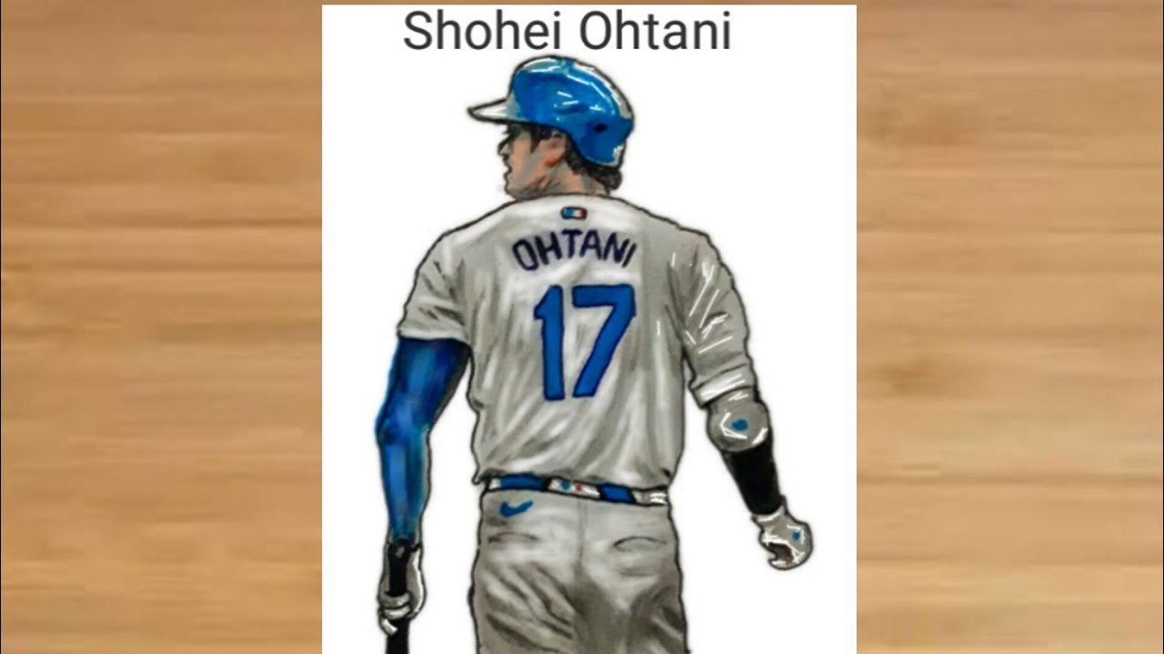 How to draw a Baseball player (Shohei Ohtani) backside | Baseball ...