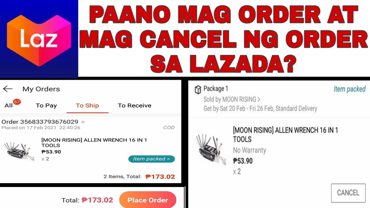 Paano MAG ORDER at MAG CANCEL ng ORDER sa LAZADA? - YouTube