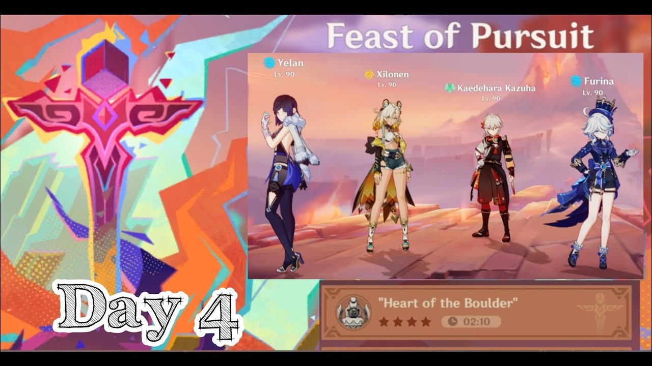 Feast of Pursuit Day 4 Heart Of Boulder Furina HyperHydro Full Run ...