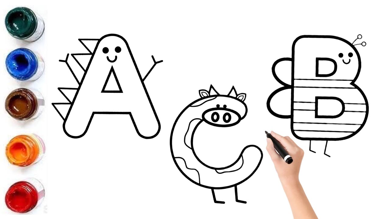 Learn To Draw Alphabet Uppercase Letters ABC For Kids Toddlers / Easy ...