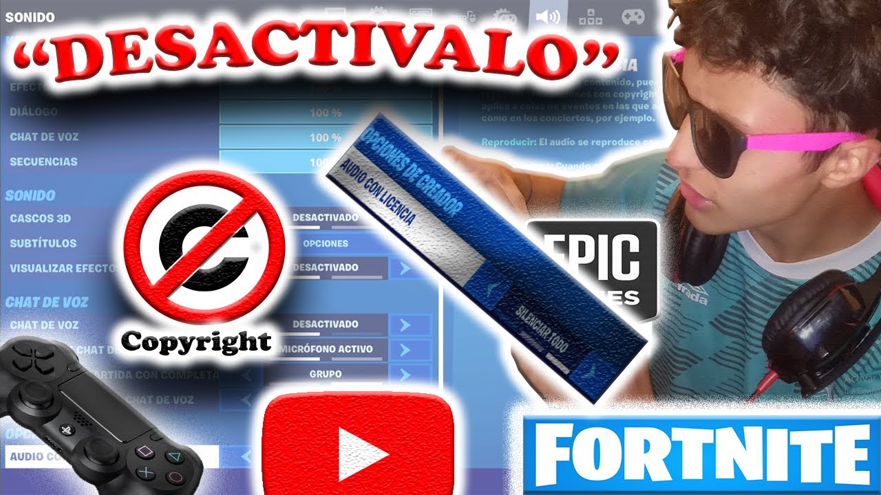 Como desactivar el copyright en Fortnite 🔴 En un minuto🔴 - YouTube