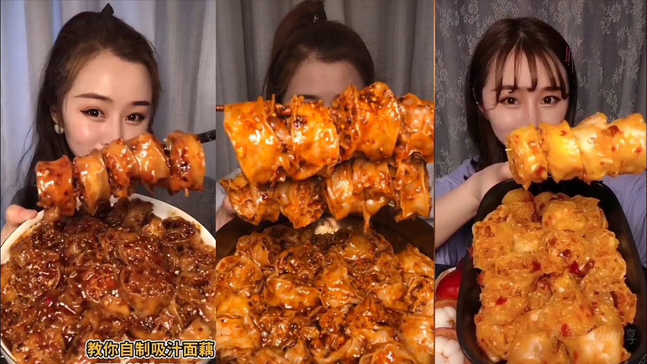 CHINESE MUKBANG SPICY FOOD (LOTUS ROOT)@Zhao Youyou Mukbang EATING SHOW ...
