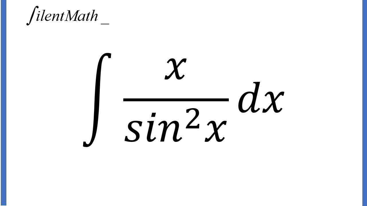 Integral Of X sin 2x YouTube