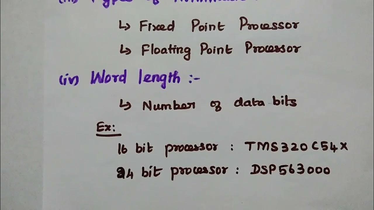 Basics Of Digital Signal Processor Programmable Digital Signal Processors Pdsp Dtsp Youtube