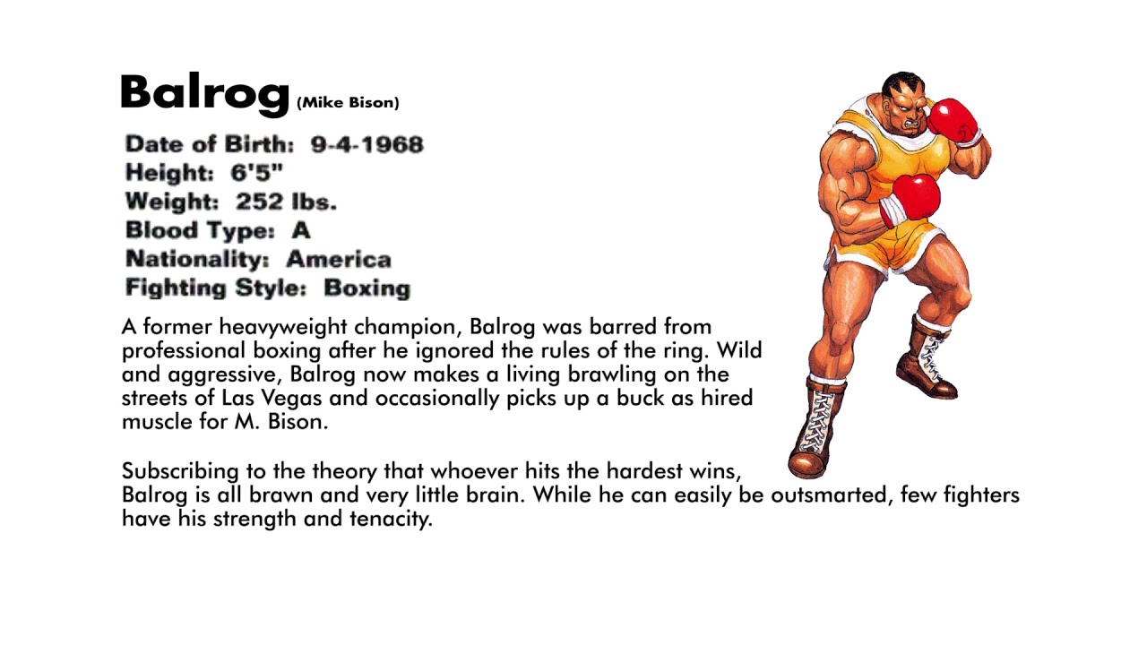 Street Fighter II' Turbo - Balrog (Profile) - YouTube